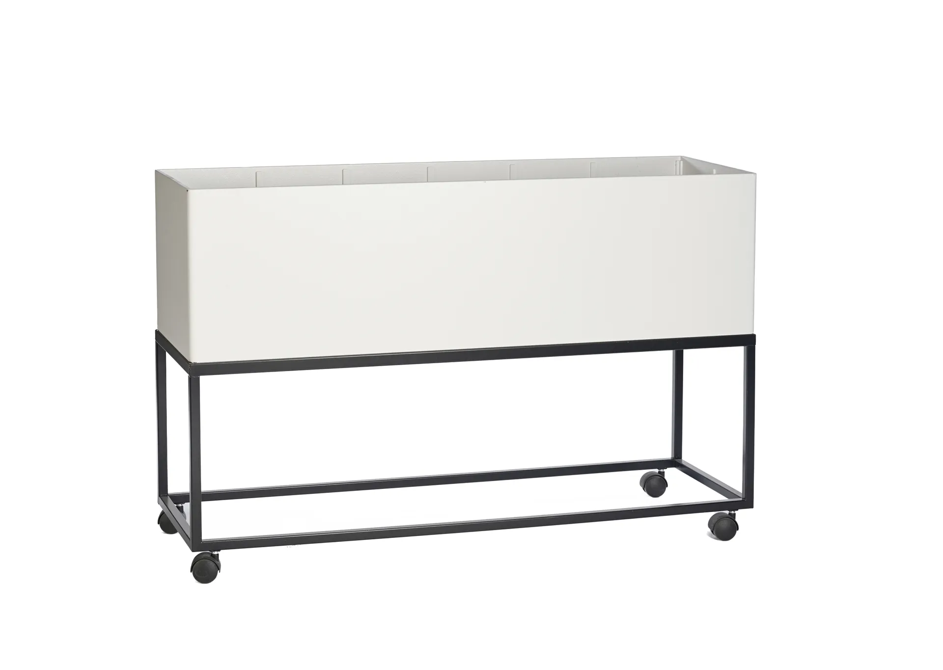 Rectangular Stand Matt Black on wheels | Plantinum